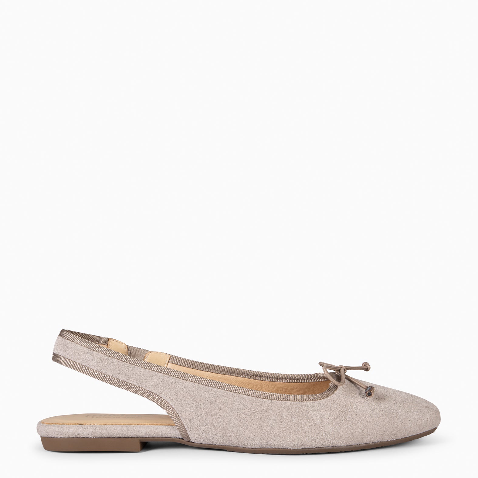 MOON - GREY FLAT BALLERINA SLING-BACK WITH LACE | miMaO